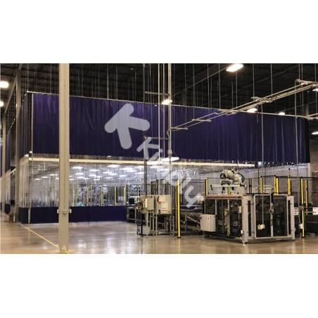 Rideau de séparation d'atelier pour l'industrie.